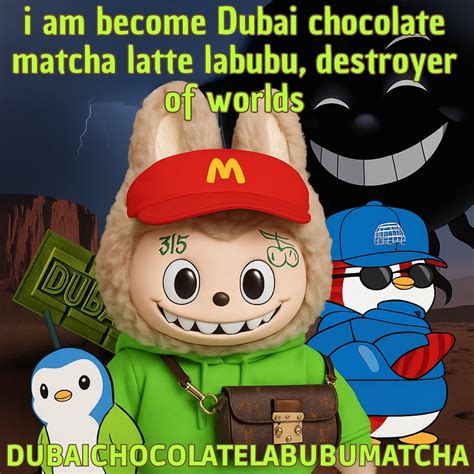 站立 Labubu Matcha Dubai Chocolate