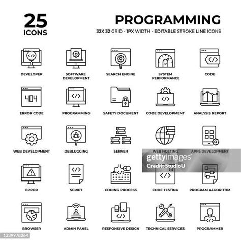 8965 Programming Code Icons High Res Illustrations Getty Images