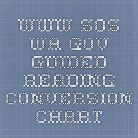 Guided Reading Conversion Chart Guided Reading