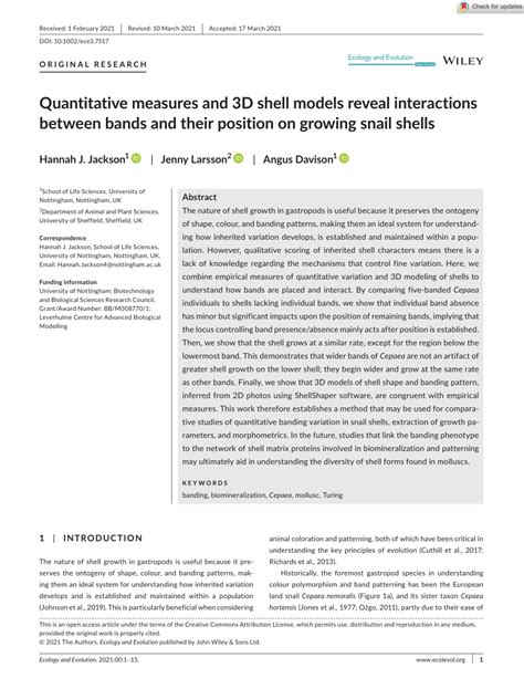 Pdf Quantitative Measures And 3d Shell Models Reveal Interactions Between Bands And Their