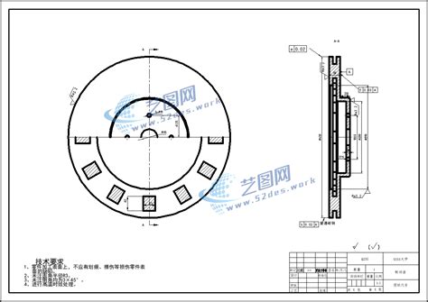 盘式制动器车辆工程设计含说明书cad图纸｜c20301 艺图网