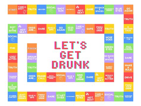 Let S Get Drunk Drinking Board Game With Rules Printable Drinking Board Game Digital Drinking