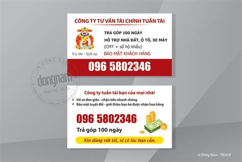 29 Mẫu Card Visit Cho Vay Tiền Và Mame Card Cầm đồ đẹp