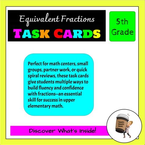Equivalent Fractions Task Cards By Teach Reach Rosa Tpt