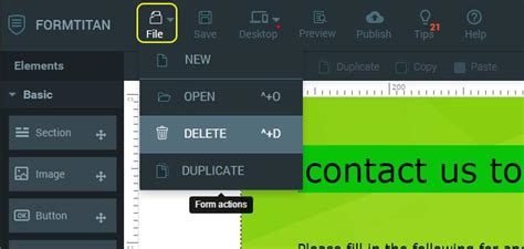 Delete Form