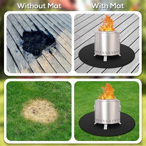 Protebox Fire Pit Mat For Solo Stove Bonfire Round Fireproof Under