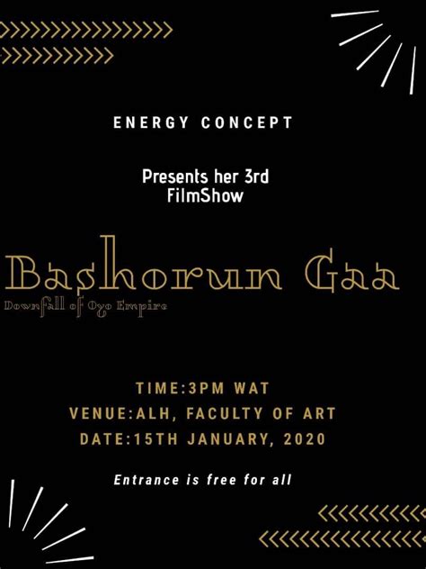 Bashorun Gaa Film Show Through The Eyes Of Joe Tunmise By Energy
