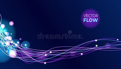 Futuristic Data Stream Vector Background Data Vortex Stream Technology