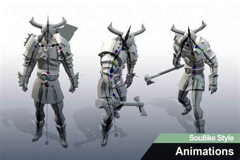 Soullike Style Axeman Animations 3d Model