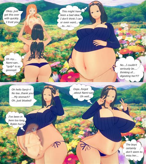 Rule 34 Big Belly Digestion Nami Nico Robin One Piece Primalnox Vore