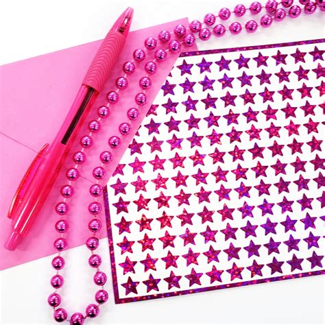 Hot Pink Star Stickers Fairy Dust Decals