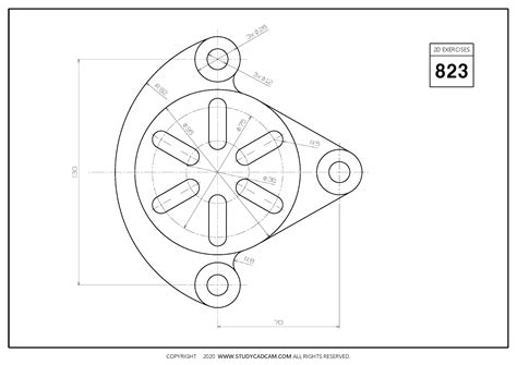 D CAD EXERCISES STUDYCADCAM Autocad Drawing Technical Drawing Planer Solidworks Model