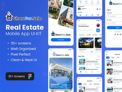 Real Estate Mobile App Ui Kit Figma