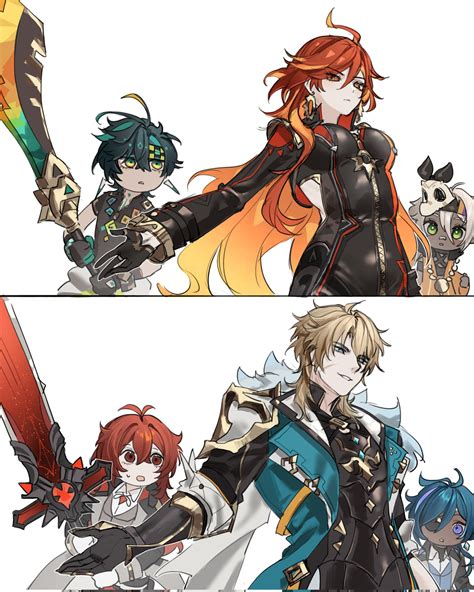 Zehuij Diluc Genshin Impact Iansan Genshin Impact Kaeya Genshin