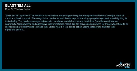 Meaning Of Blast Em All By Rise Of The Northstar The Story Behind