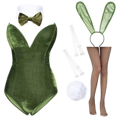 Aimina Anime Womens Bunny Girl Costume One Piece Bodysuit Halloween