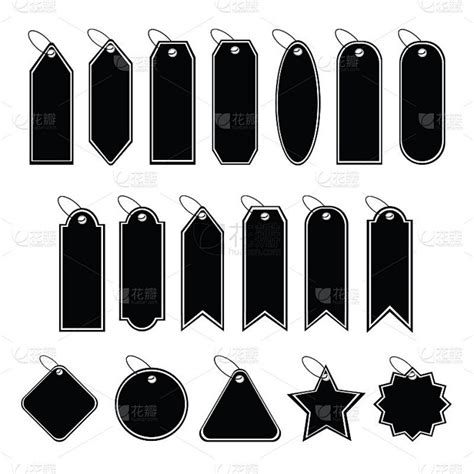 黑色价格标签标签集