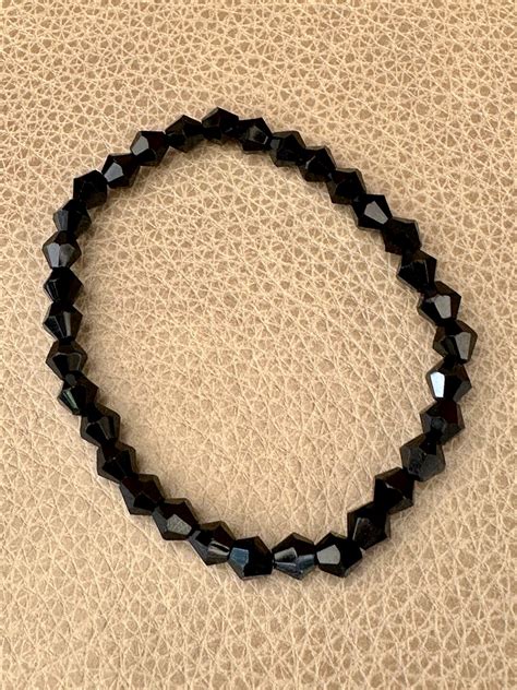 Sparkly Black Crystal Bracelet Etsy