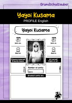 Yayoi Kusama Fact Sheet Artist English By Grundschulzauber Tpt