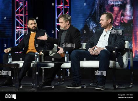 Tom Cullen From Left Mark Hamill And Aaron Helbing Participate In The