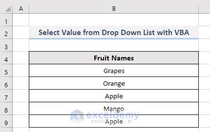 Using VBA To Select A Value From A Drop Down List In Excel Methods