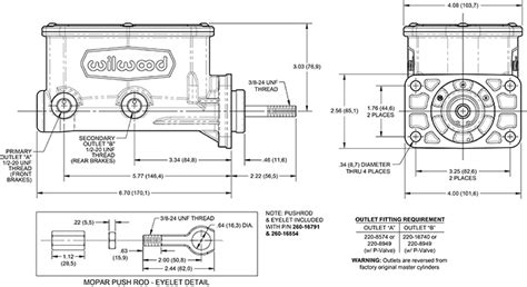 Wilwood Disc Brakes Mastercylinder No 260 16854 Bk