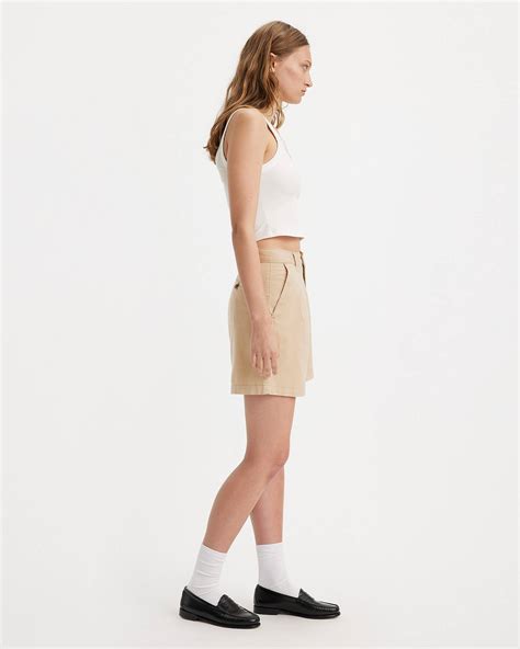 Pleated Womens Trouser Shorts Tan Levis® Us