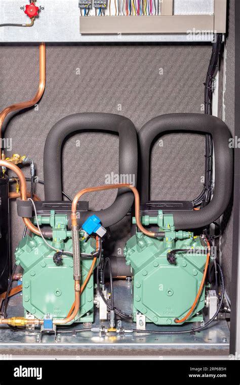 Industrial Equipment Fragment Of Refrigeration Compressor Condenser