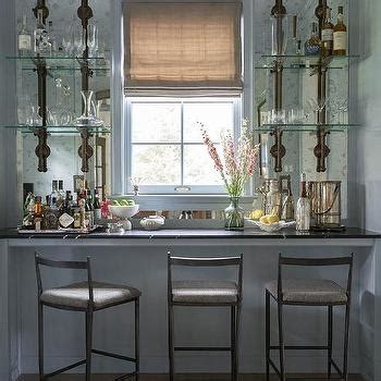 Mirror Backed Bar Shelves Design Ideas