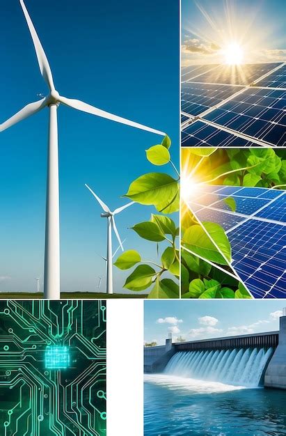 Embracing The Future A Collage Of Renewable Energy Premium Ai