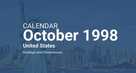 October 1998 Calendar