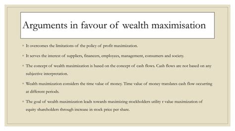 Profit Maximisation Vs Wealth Maximisation Pptx