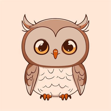 Süße Eule Kopf Vektor Illustration Cartoon Premium Vektor