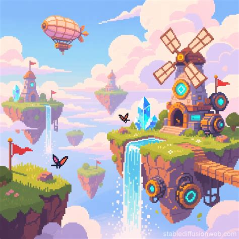 Floating Islands Tileset Sprite Sheet For Horizontal Two Dimensional