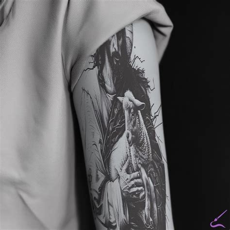 Jesus The Shepard Tattoo Design High Resolution Png Svg Stencil