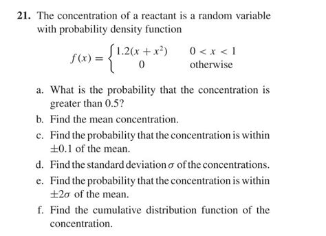 the concentration of a reactant is a random variable