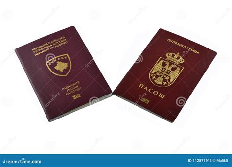 New Biometric Passport Of Kosovo And Serbia Stock Image Image Of