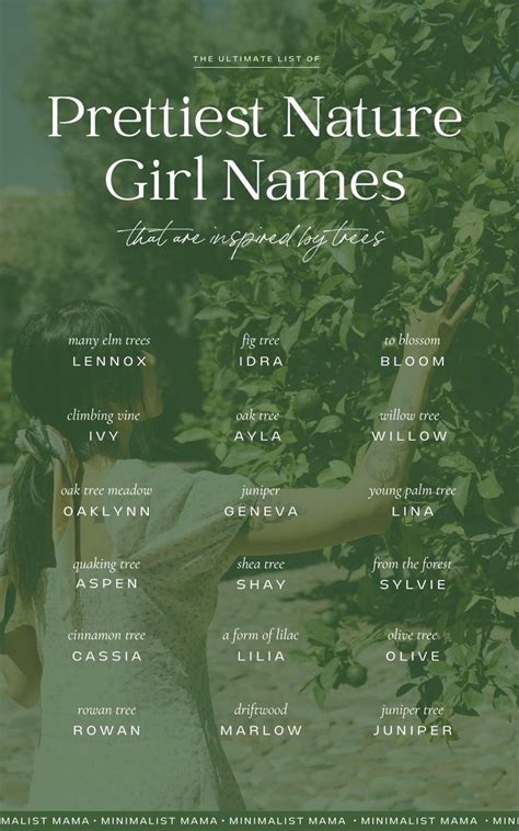 Cutest Nature Girl Names Tree Names For Girls Nature Girl Names
