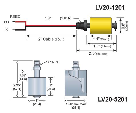 Flowline Switch Tek LV20 Vertical Mini Float Level Switch Instrumentation2000