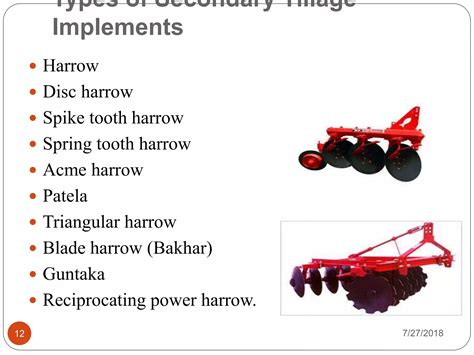 Primary And Secondary Tillage Implements And Their Uses Pptx