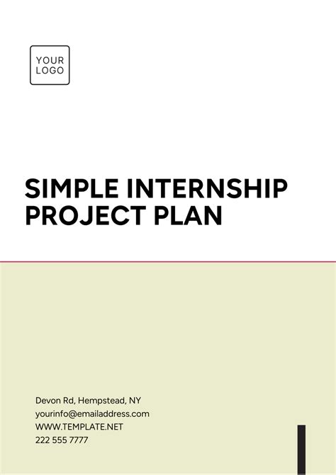 Free Simple Internship Project Plan Template To Edit Online