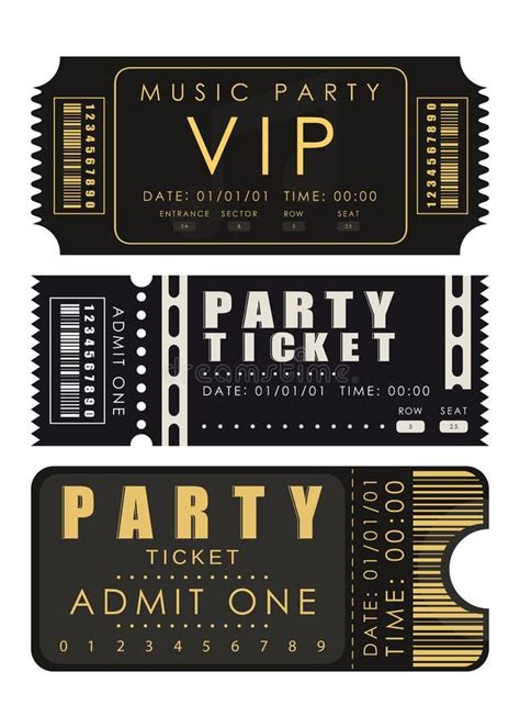 Ticket Set Pass Card Design Isolated On White Background Vector