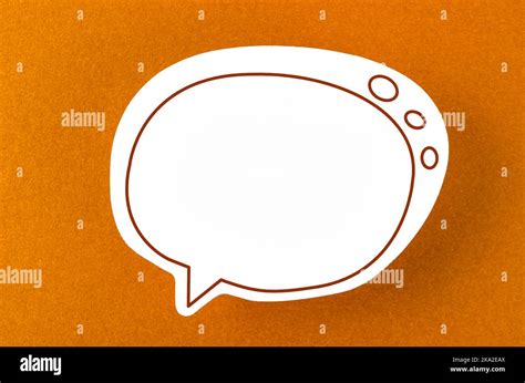 Speech Bubble With Copy Space Communication Talking Speaking Concepts On Orange Colour