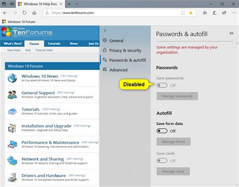 Enable Or Disable Save Passwords In Microsoft Edge In Windows 10 Tutorials