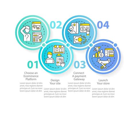 Starting Online Store Blue Circle Infographic Template Data