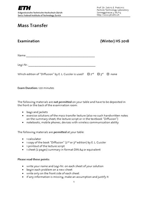 Exam 2018 Winter Pdf Diffusion Membrane