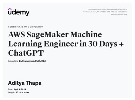 Machinelearning Aws Sagemaker Udemy Certification Aditya Thapa