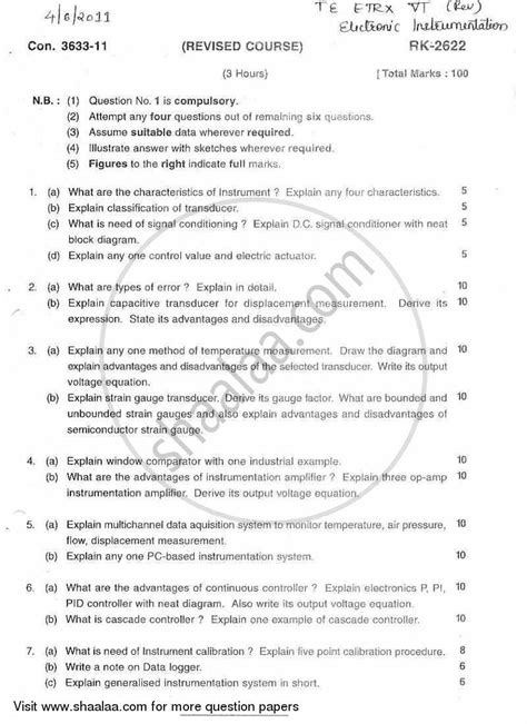 Electronic Instrumentation 2010 2011 Be Electronics Engineering