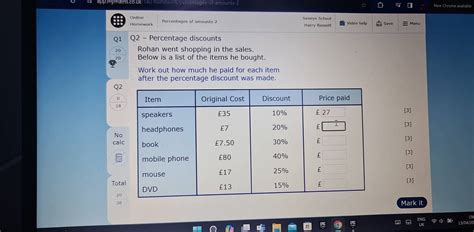 Solveduk 140 Homeworkpercentages Of Amounts 2 New