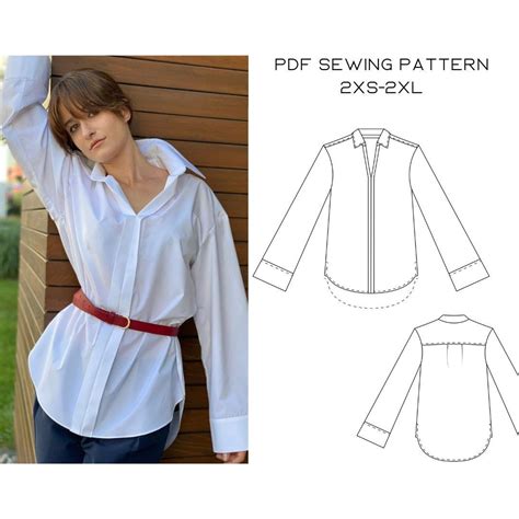 Oversized Shirt Pattern Women Shirt With Wide Sleevesinstant Download